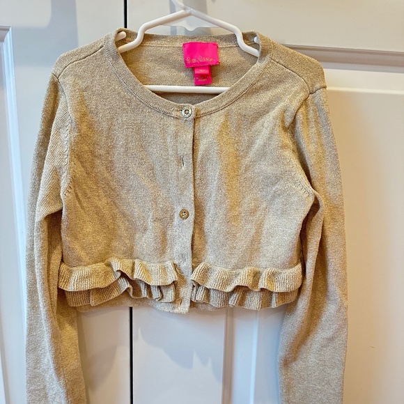 Lilly Pulitzer | Shirts & Tops | Lilly Pulitzer Girls Gold Cardigan ...